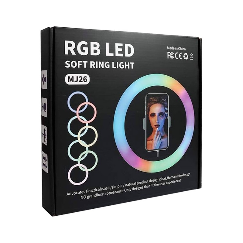 RGB Ring Light LED Ring Light 33cm RGB 25W 33cm με Βάση για Κινητό